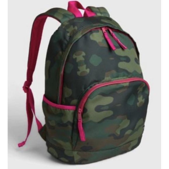 GAP | Accessories | New Gap Recycled Backpack Green Camo Hot Pink ...